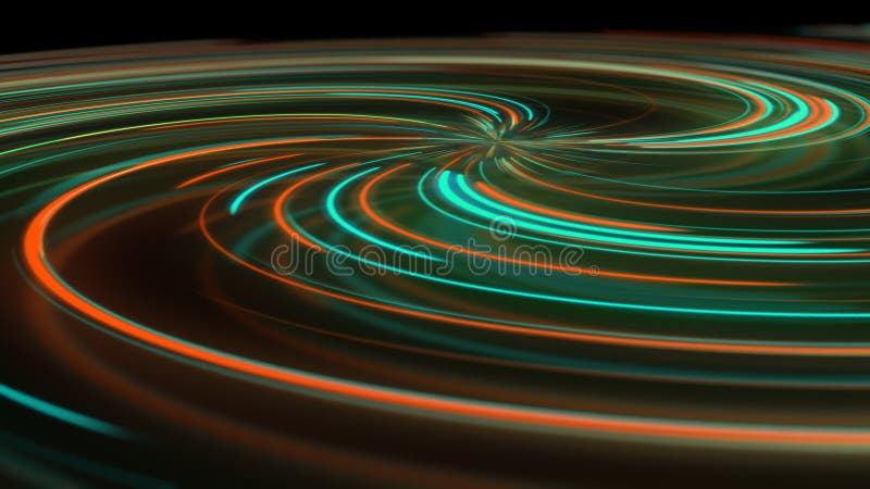 3D Rendering Abstract Neon Spiral with Reflection in the Form of Light ...