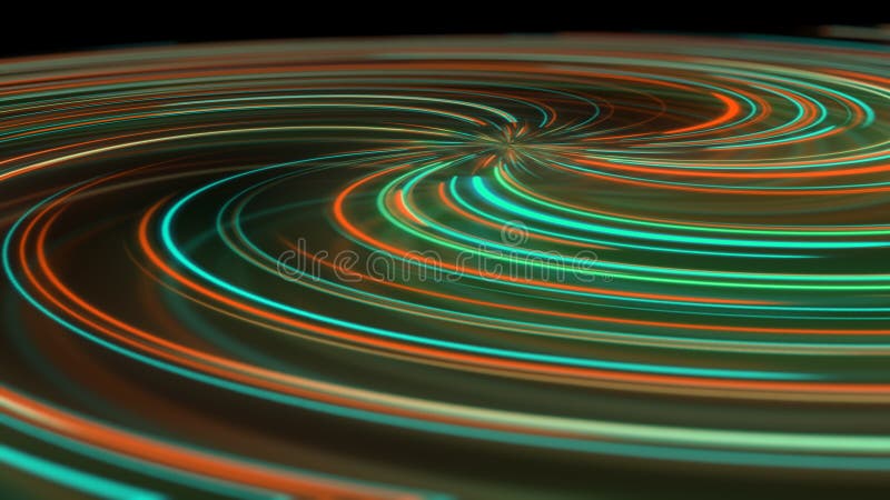 3D Rendering Abstract Neon Spiral with Reflection in the Form of Light ...