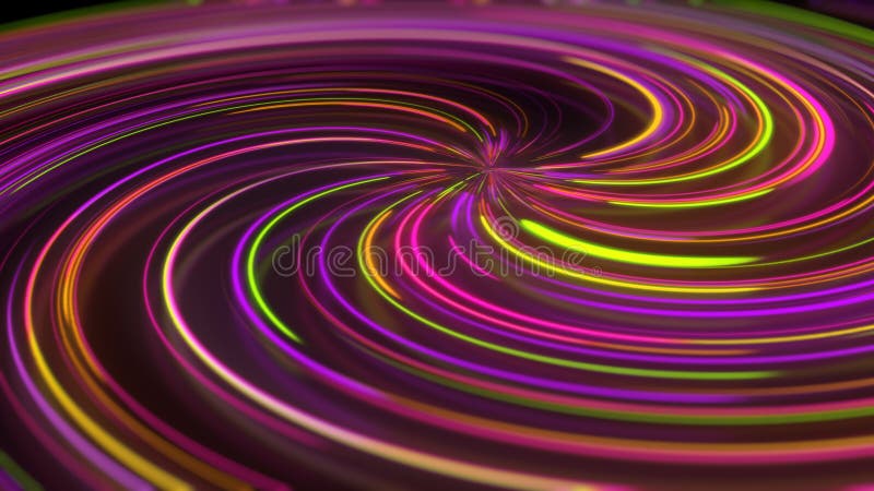 3D Rendering Abstract Neon Spiral with Reflection in the Form of Light ...
