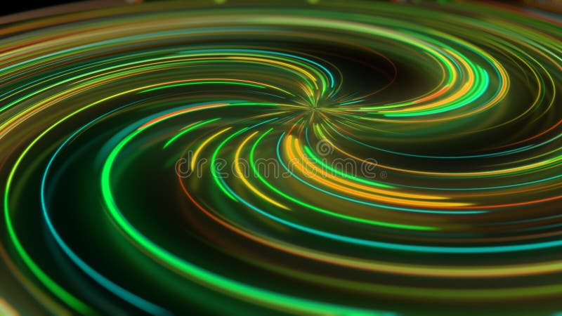3D Rendering Abstract Neon Spiral with Reflection in the Form of Light ...