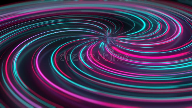3D Rendering Abstract Neon Spiral with Reflection in the Form of Light ...