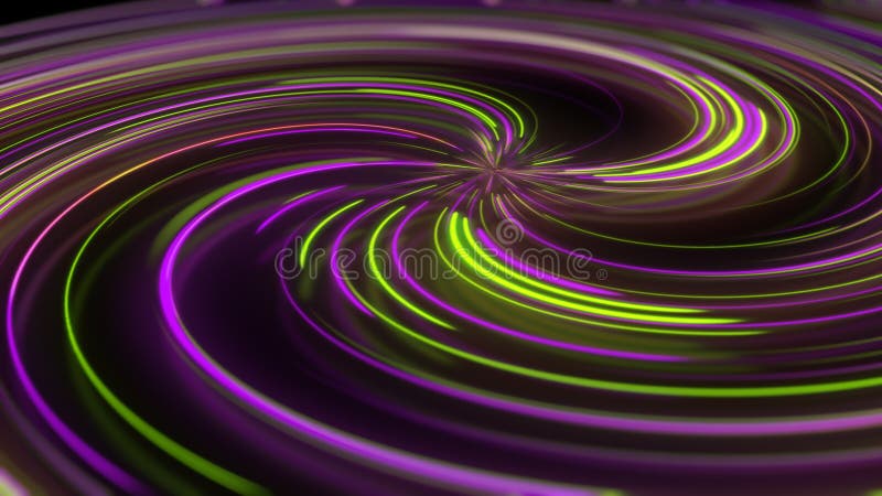 3D Rendering Abstract Neon Spiral with Reflection in the Form of Light ...