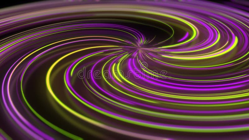 3D Rendering Abstract Neon Spiral with Reflection in the Form of Light ...