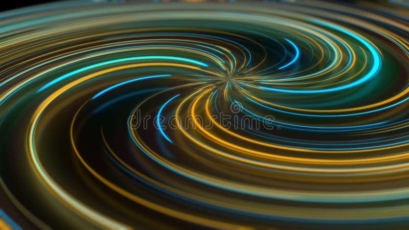 3D Rendering Abstract Neon Spiral with Reflection in the Form of Light ...