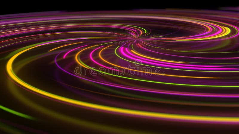 3D Rendering Abstract Neon Spiral with Reflection in the Form of Light ...