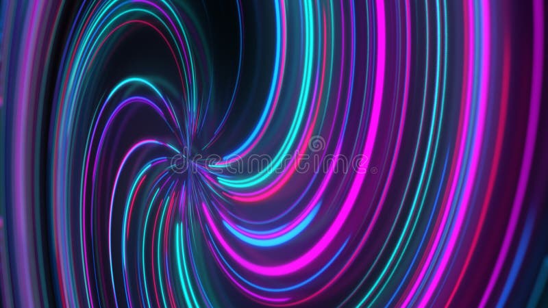 3D Rendering Abstract Neon Spiral with Reflection in the Form of Light ...