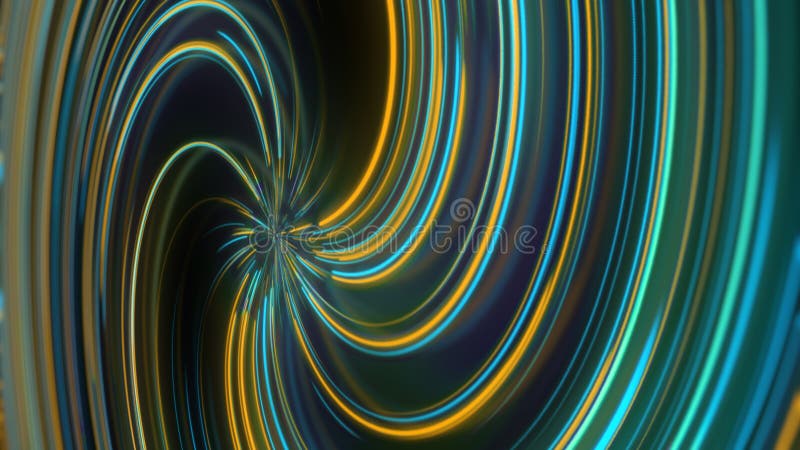 3D Rendering Abstract Neon Spiral with Reflection in the Form of Light ...
