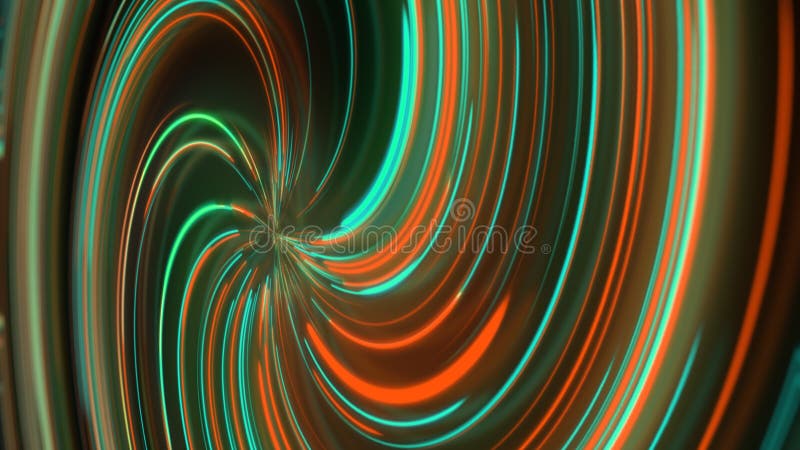 3D Rendering Abstract Neon Spiral with Reflection in the Form of Light ...