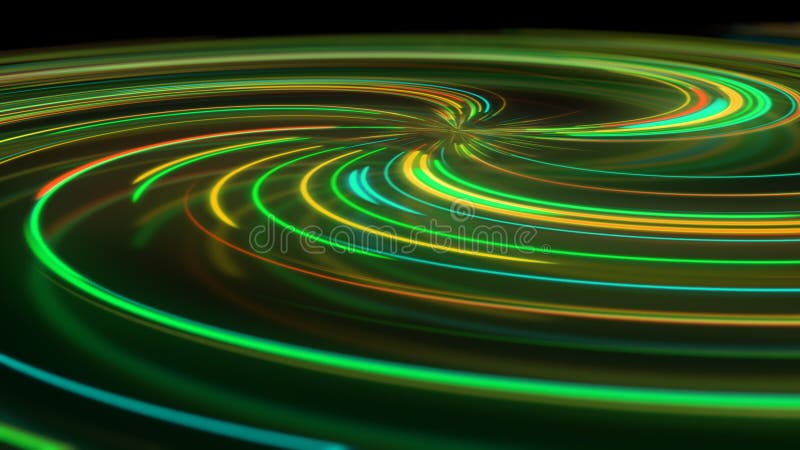 3D Rendering Abstract Neon Spiral with Reflection in the Form of Light ...