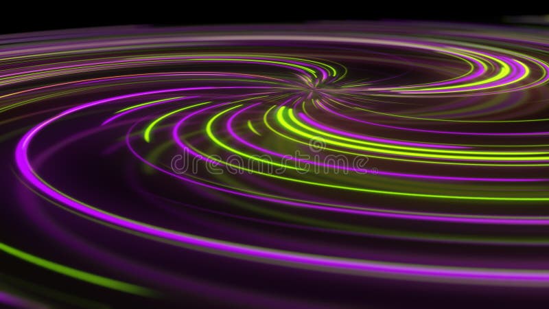 3D Rendering Abstract Neon Spiral with Reflection in the Form of Light ...