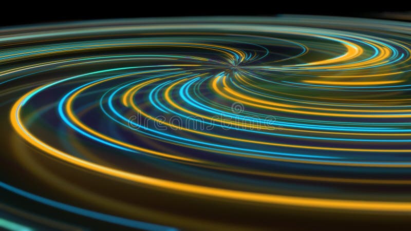 3D Rendering Abstract Neon Spiral with Reflection in the Form of Light ...