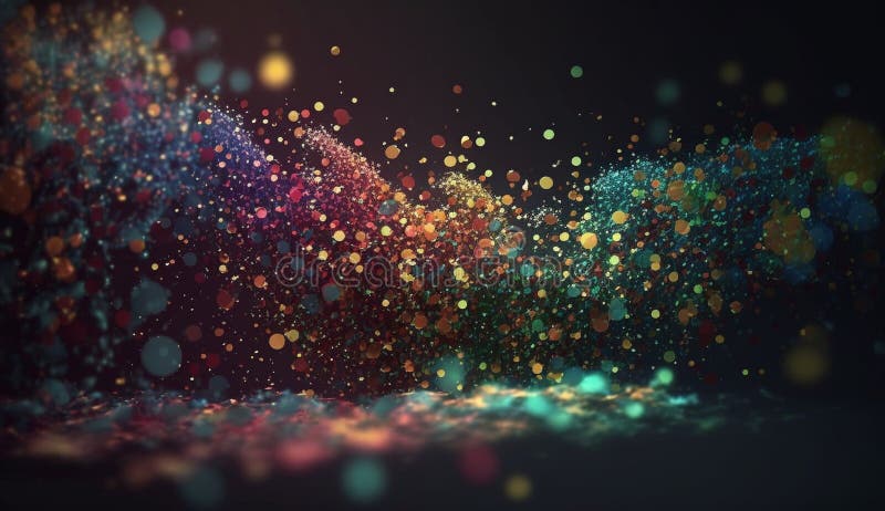 3d Rendering of Abstract Particles in Space with Depth of Field. Stock Illustration ...