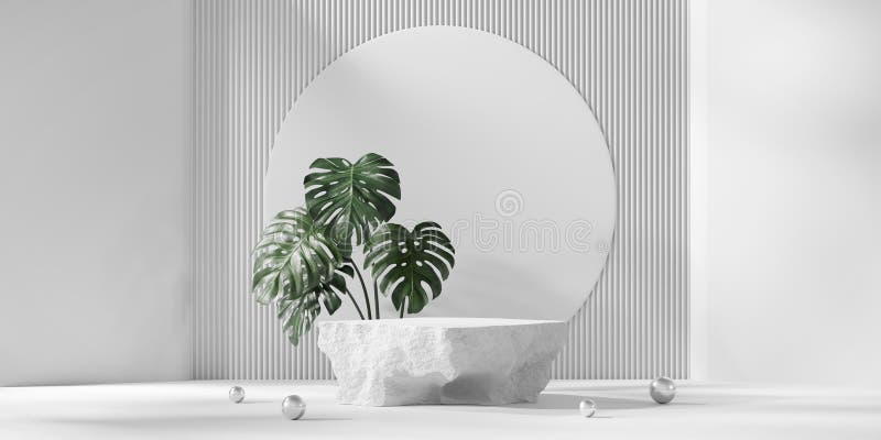 3D Rendering Abstract Platform Podium Product Presentation Backdrop ...