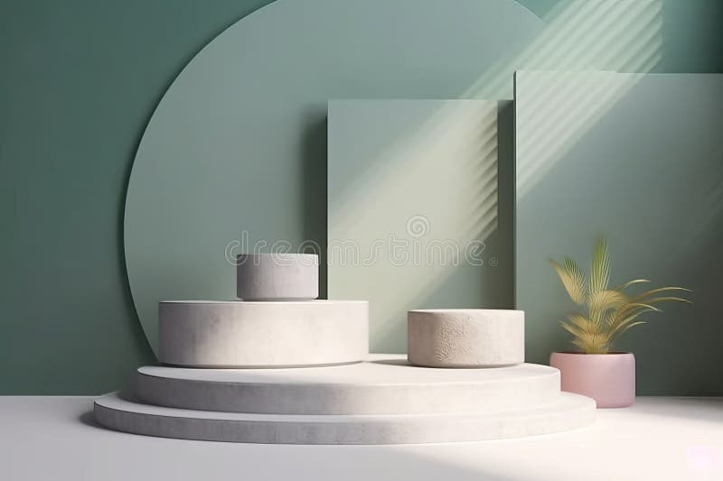 3D Rendering Abstract Platform Podium Product Presentation Backdrop ...