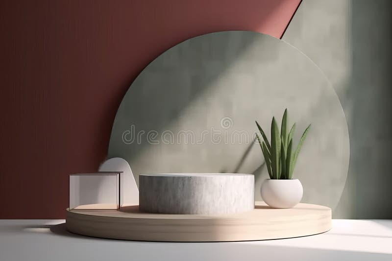 3D Rendering Abstract Platform Podium Product Presentation Backdrop ...