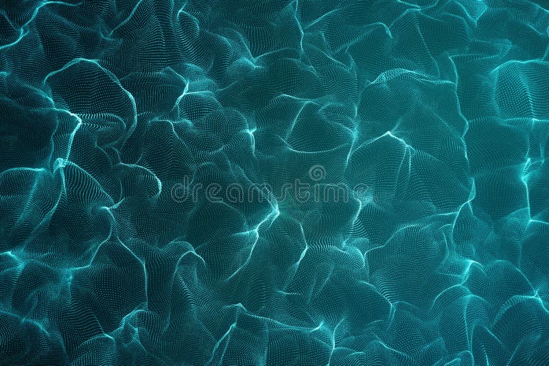 3d Rendering Abstract Polygonal Wave Background With Connecting Dots And Lines Connection