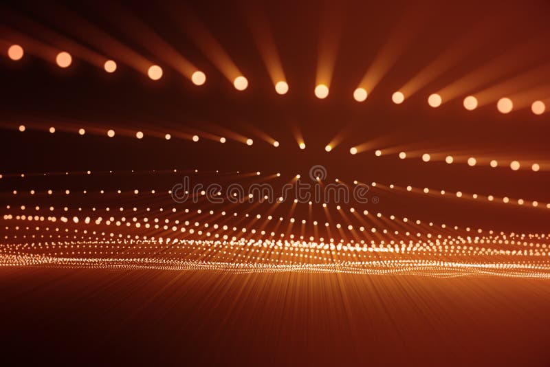 3d Rendering Abstract Polygonal Wave Background With Connecting Dots And Lines Connection