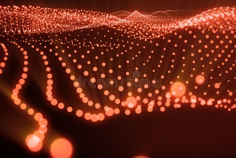 3d Rendering Abstract Polygonal Wave Background With Connecting Dots