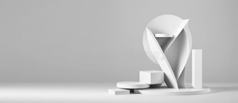 3d Rendering of an Abstract Product Display Podium Stock Illustration ...