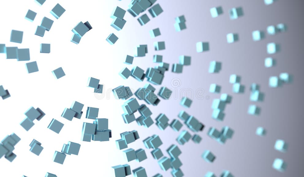 Abstract Radial Flying Cubes Stock Illustration - Illustration of ...