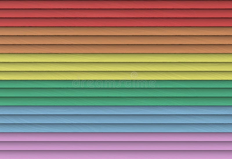 3d Rendering. Abstract Rainbow Color Horizontal Wood Panels Background ...