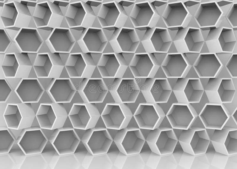 3d Rendering. Abstract Ran-doming White Hexagonal Stack Wall Background ... 3d Rendering. Abstract Ran-doming White Hexagonal Stack Wall Background ...
