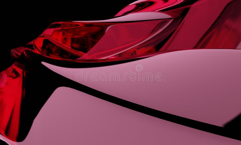 Abstract Red Glossy Ruby Crystal Shape with Light Reflection. Stock ...