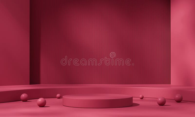 3D Rendering Abstract Red Platform Podium Product Presentation ...