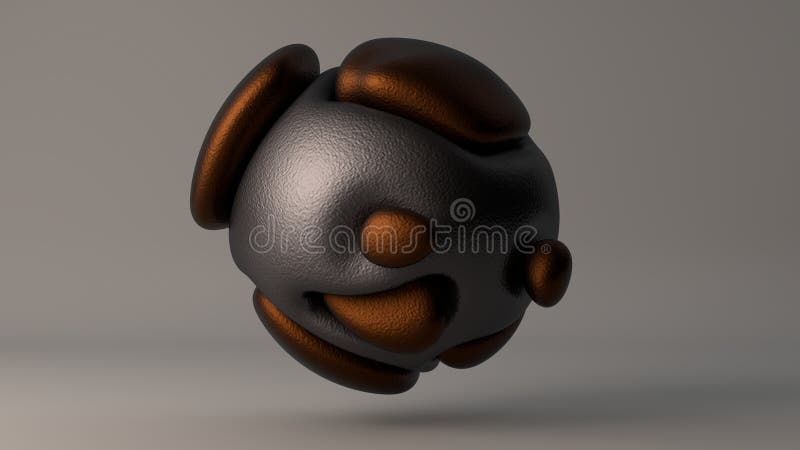 3D Rendering of an Abstract Sphere Consisting of Metal, Silver and ...