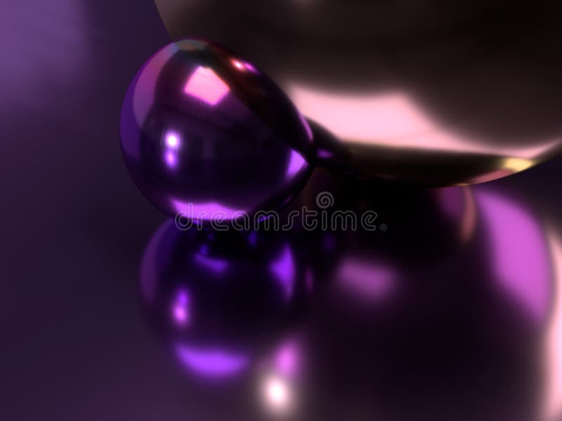 3d Rendering of Abstract Sphere Shape for Background. Purple Reflective ...