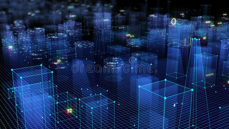 3D Rendering Technological Digital Background Consisting of a ...