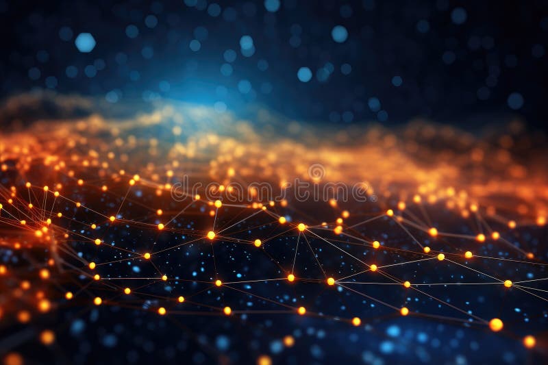 3d Rendering Of Abstract Technology Background With Connecting Dots And Lines Network Concept