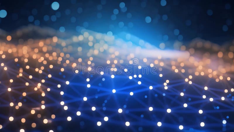 3d Rendering Of Abstract Technology Background With Connecting Dots And