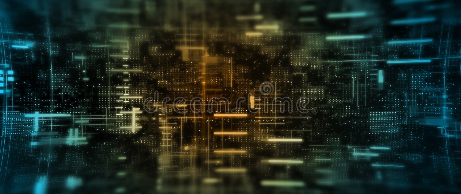 Binary Technology Concept. Sphere Created from Digital Number with Glowing Red Color at Center ...