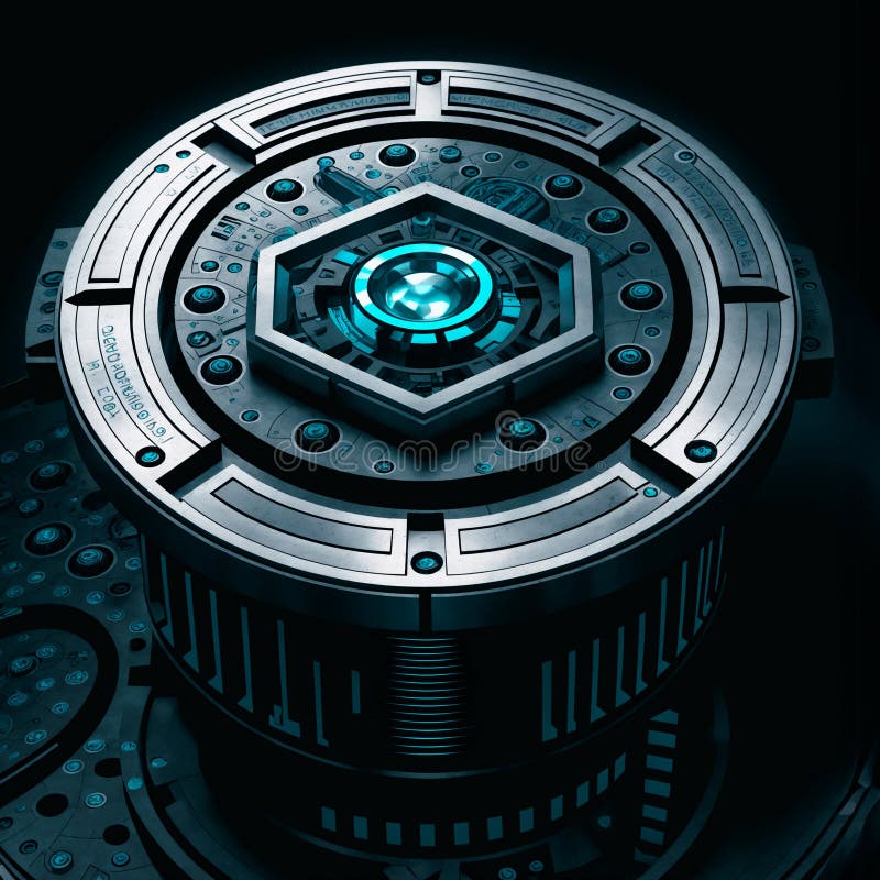 3D Rendering of Abstract Technology Concept Background. Round ...