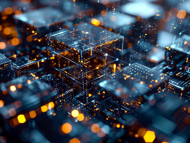3d Rendering Of Abstract Technology Digital Background Computer