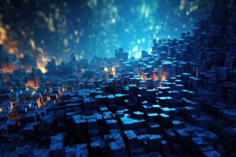 3D Rendering of Abstract Technology Digital Hi-tech Concept with ...