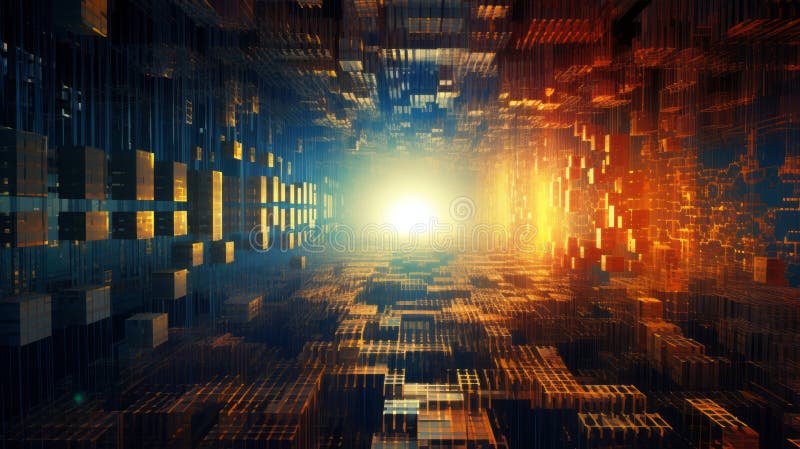 3D Rendering of Abstract Technology Digital Hi Tech Concept with ...