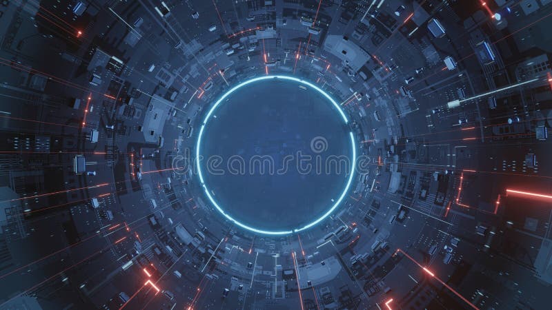 Abstract Technology Product Display Background. Glowing Sci-fi Circle Circuit Hud Stock ...