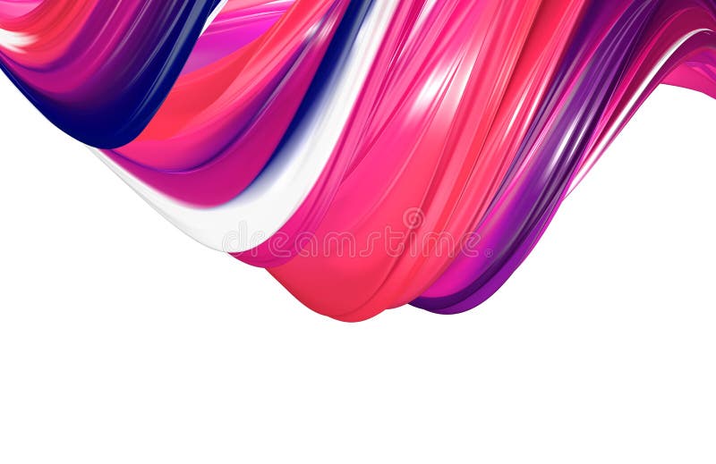 3D Rendering of Abstract Twisted Shape of Paint. Computer Generated ...