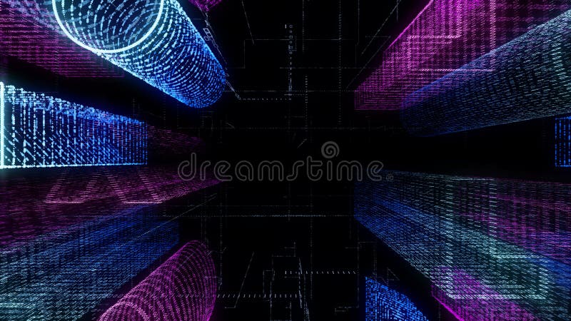 3D Rendering of Abstract Virtual City Inside a Computer System ...