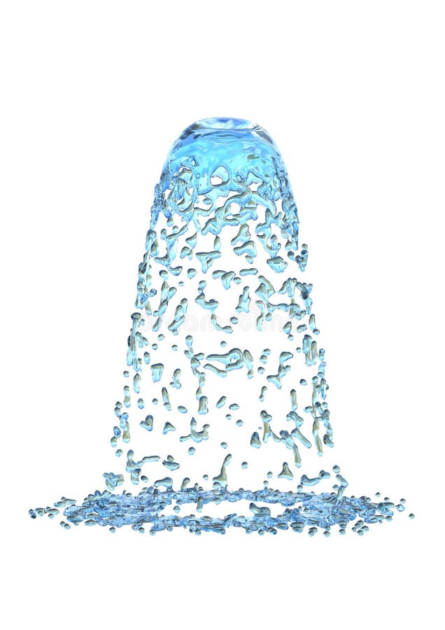 3D Rendering Abstract Water Fountain on White Stock Illustration ...