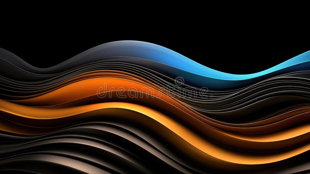 A 3D Rendering of Abstract Wave Patterns in Various Colors. Stock ...