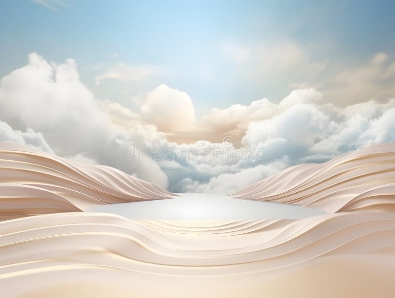 3d Rendering of an Abstract White Desert with Blue Sky. Stock ...