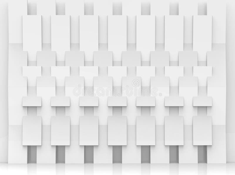 3d Rendering. Abstract White Modern Rectangle Pattern Wall Background ...