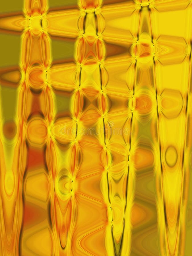 3D Rendering of an Abstract Yellow Wavy Psychedelic Background Stock ...
