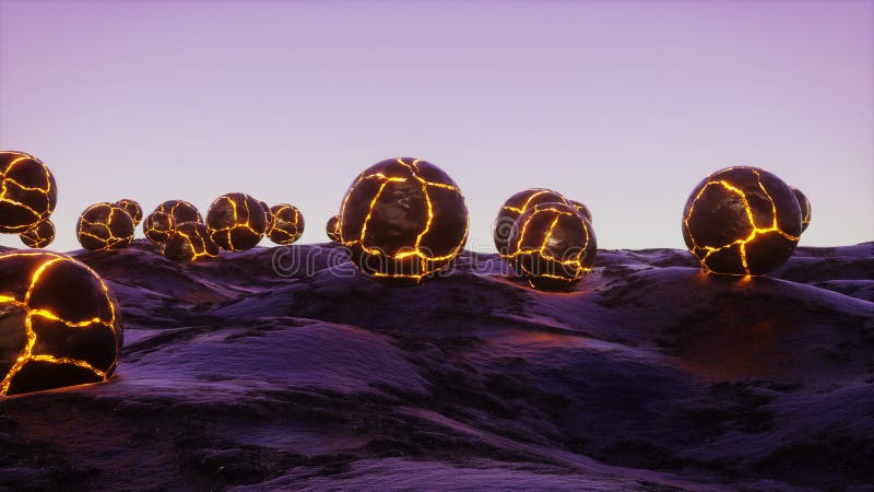 3d Rendering of the Abstrct Alien Landscape Stock Illustration ...