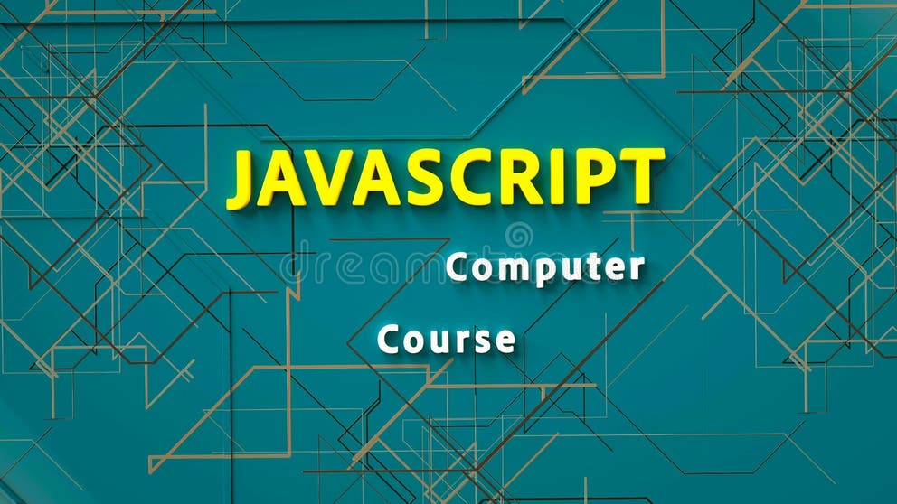 3d Rendering of Advertising Banner for Javascript Computer Course. E ...
