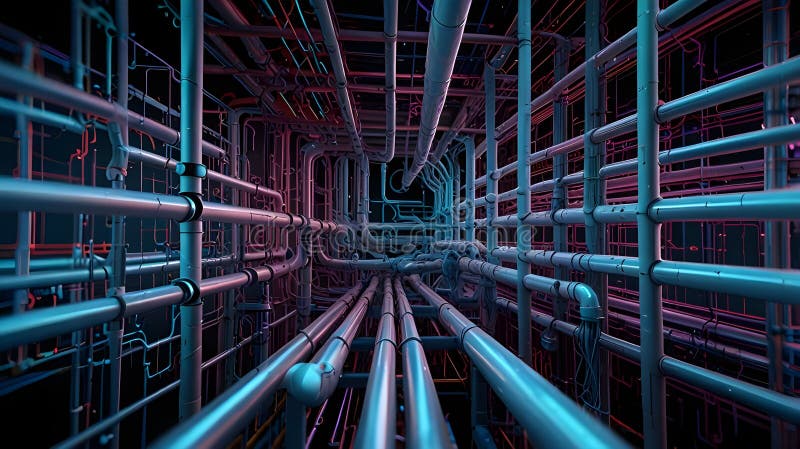 3d Rendering Of Ai Algorithms Visualized As Data Flowing Through