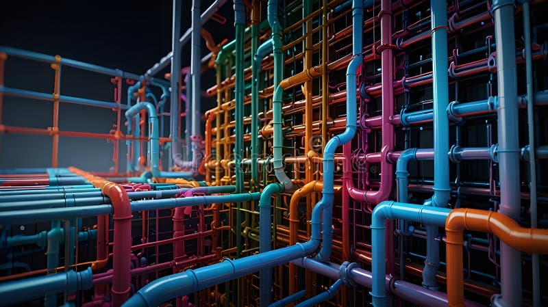 3d Rendering Of Ai Algorithms Visualized As Data Flowing Through
